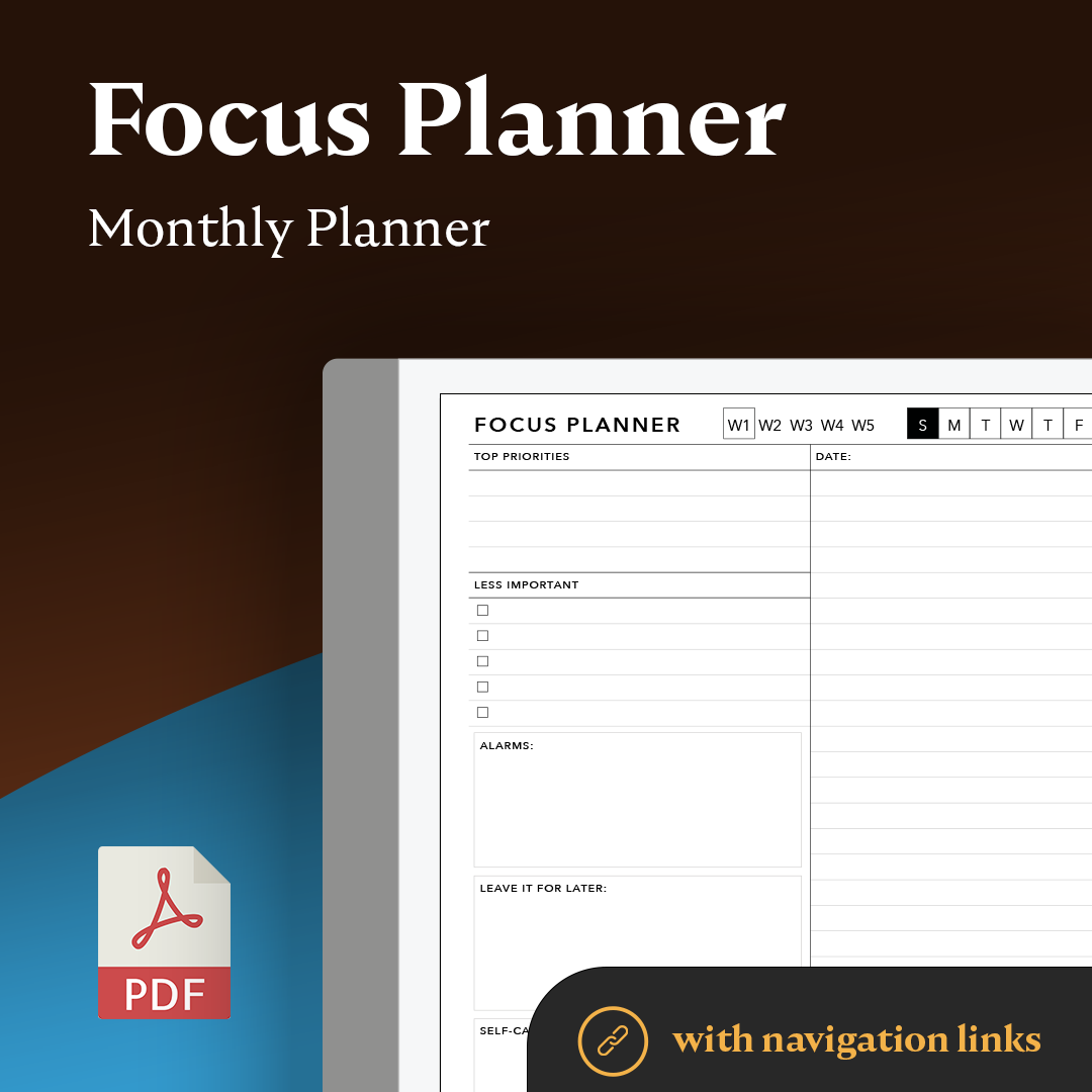 Focus Planner - Monthly – eInkPads
