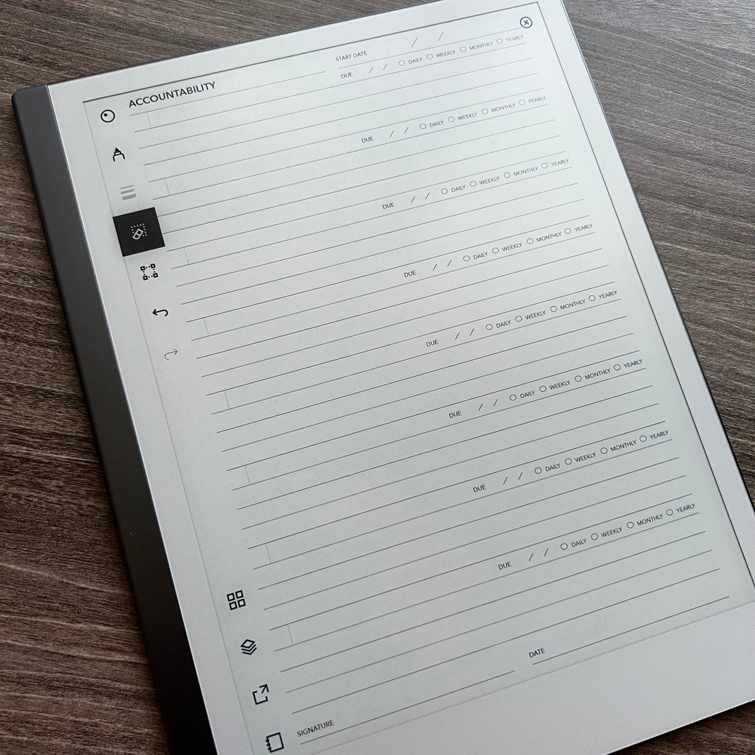reMarkable tablet - Accountability Daily Journal template – eInkPads