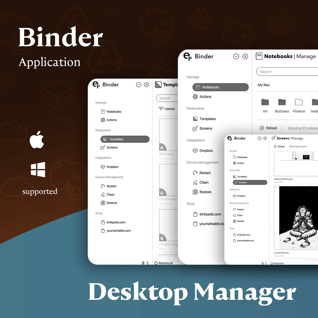 Desktop Manager (Binder) – eInkPads