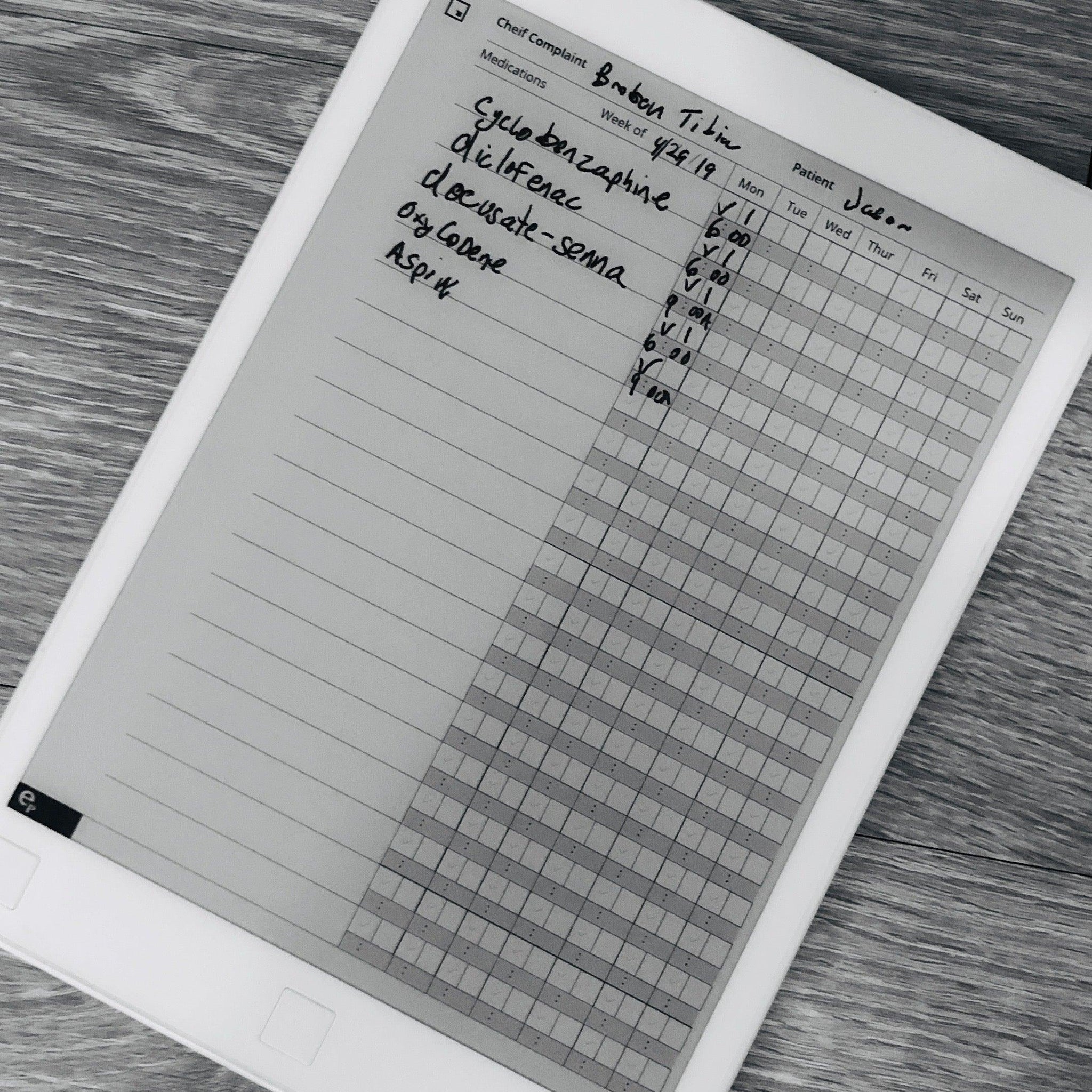 reMarkable tablet - Weekly Medication Log Template – eInkPads